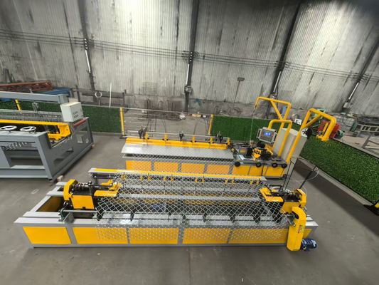 PLC control  Double Wire Automatic Diamond Mesh Chain Link Fence Making Machine